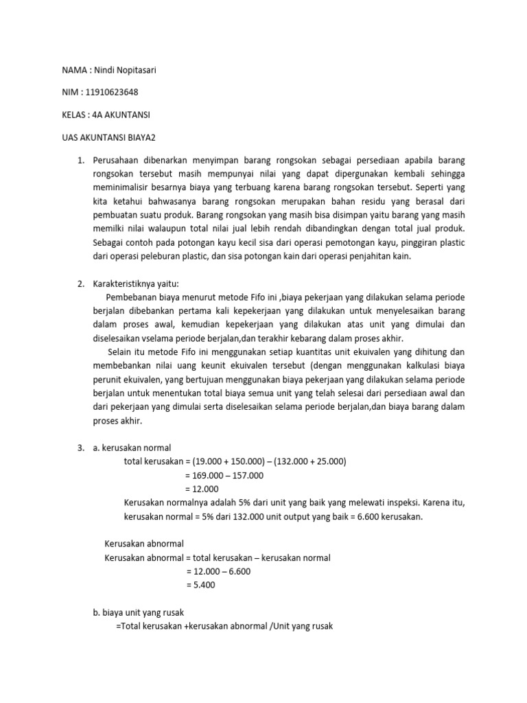 Latihan Soal Akuntansi Biaya | PDF Latihan Soal Akuntansi Biaya | PDF
