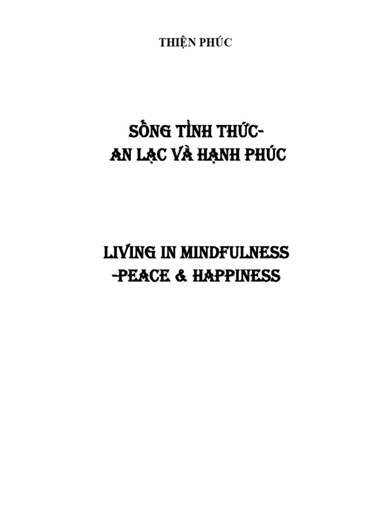 Song An Lac Tinh Thuc Va Hanh Phuc Thien Phuc | PDF | Enlightenment In Buddhism | Consciousness