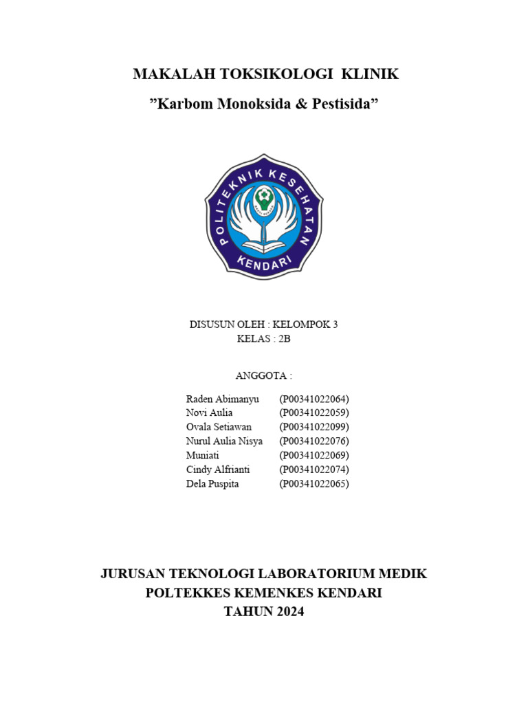 Materi Toksikologi Klinik Teknologi Lab Medik Pdf