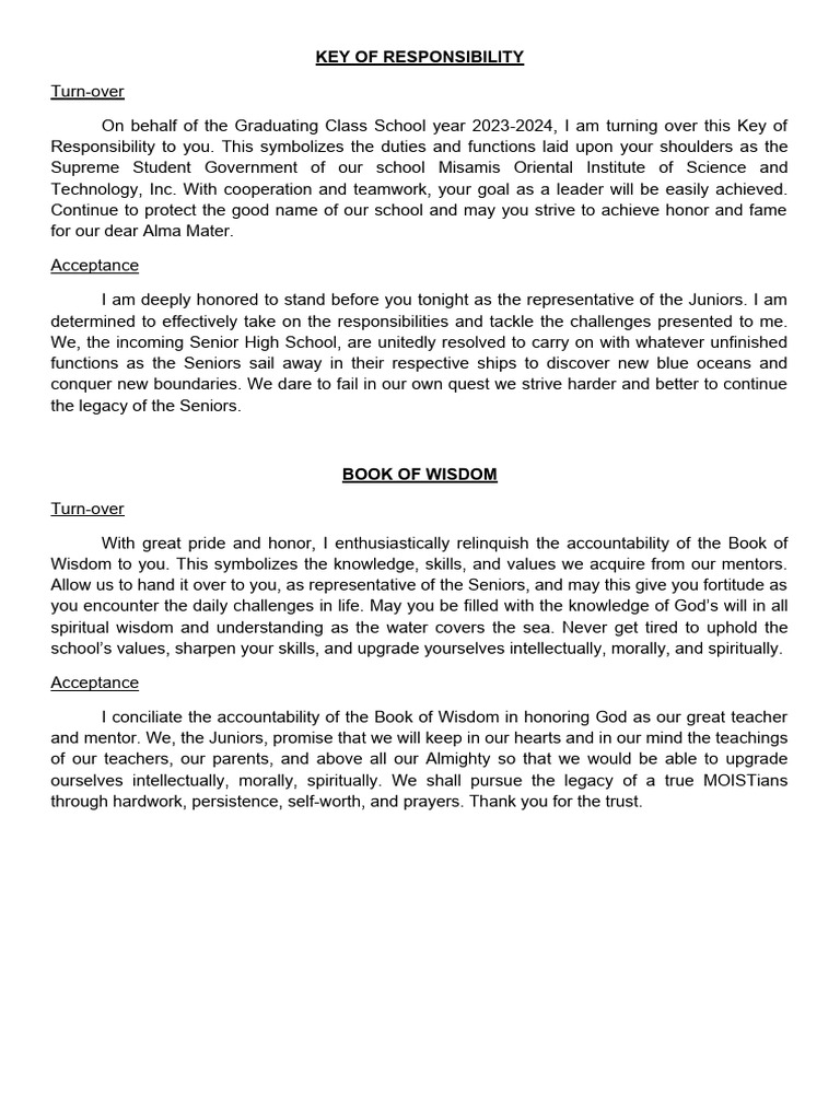 Key of Responsibility | PDF | Wisdom