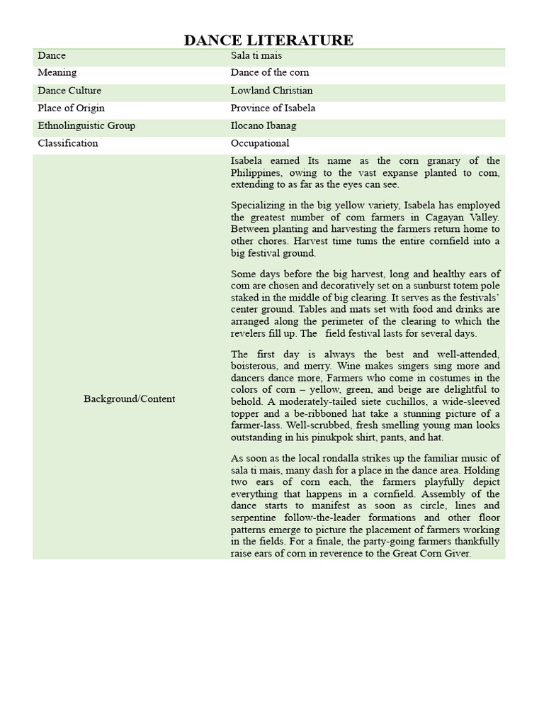 Dance Literature | PDF | Home & Garden | Technology & Engineering