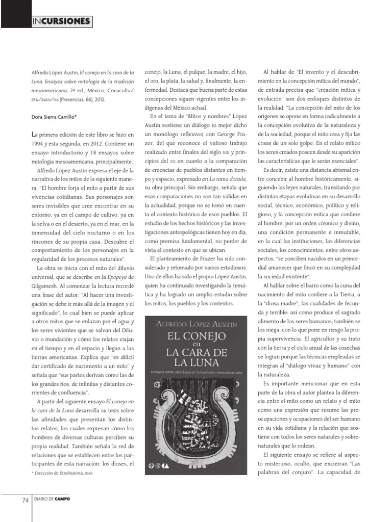 Mitos mesoamericanos: El conejo en la luna | PDF | Mesoamérica | México