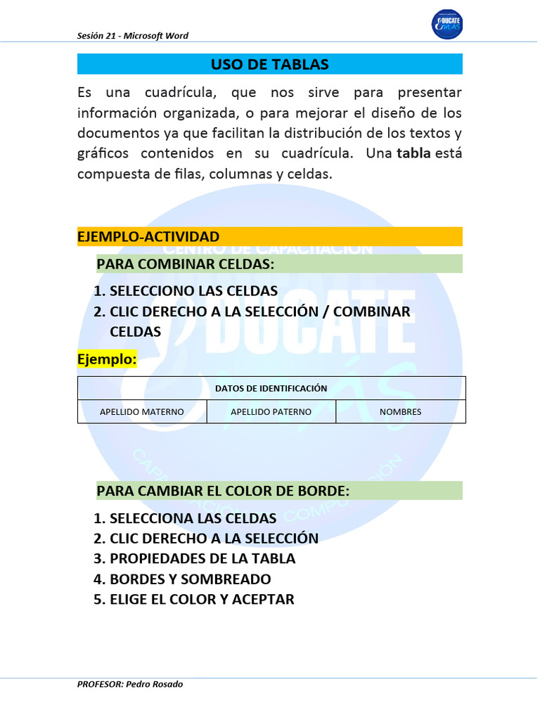 Uso de Tablas | PDF | Informática | Software