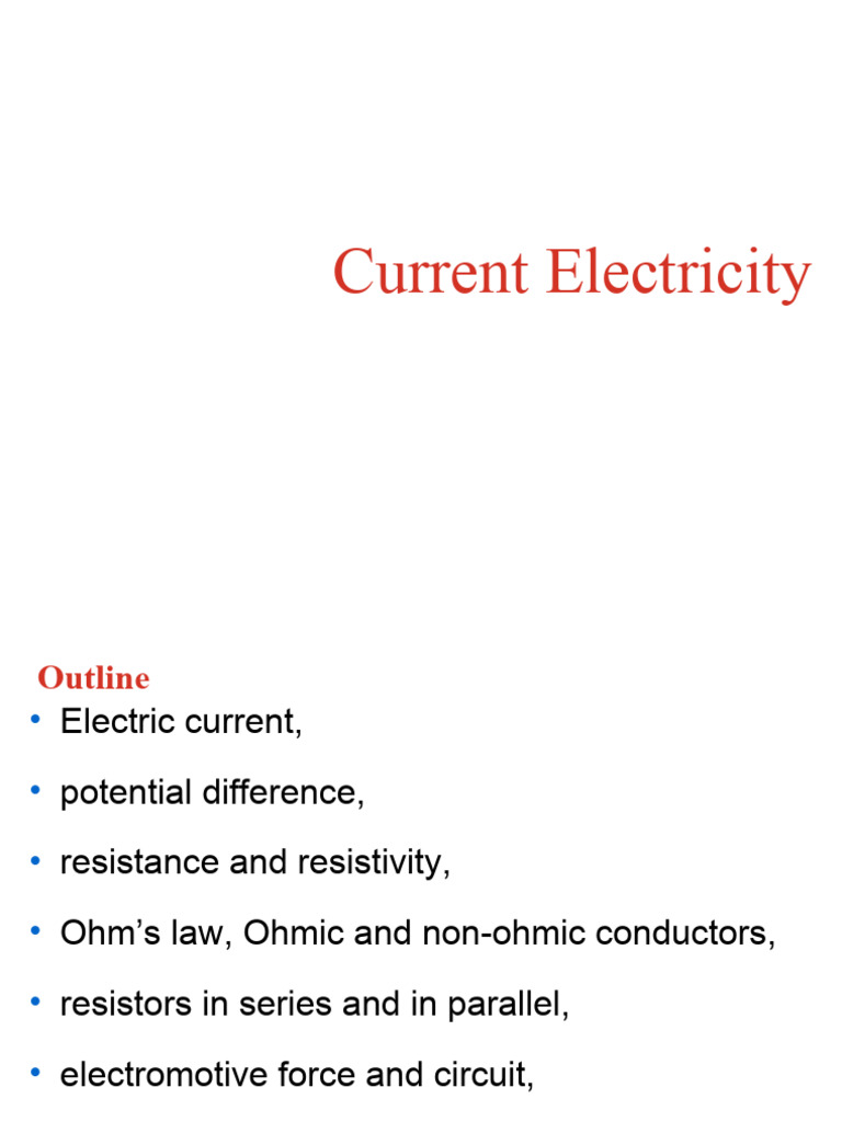 A Level Electric Current Slides 001 | PDF | Electrical Resistance And ...