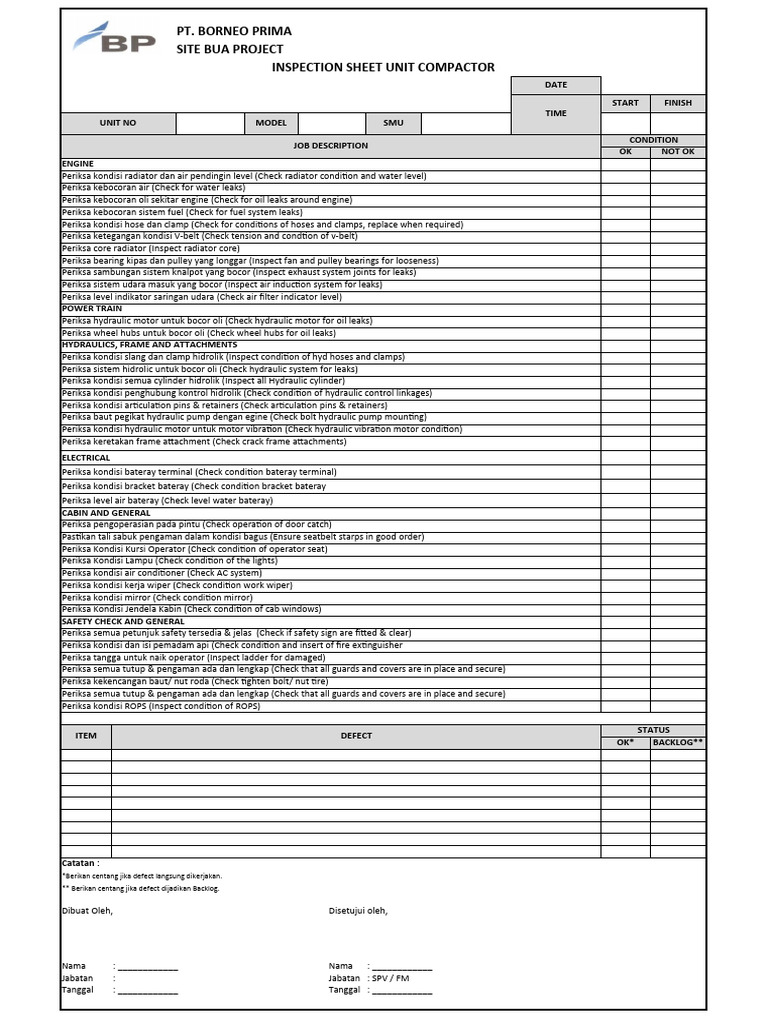 Form Inspection Sheet - Heavy Truck | PDF | Machines | Vehicle Technology