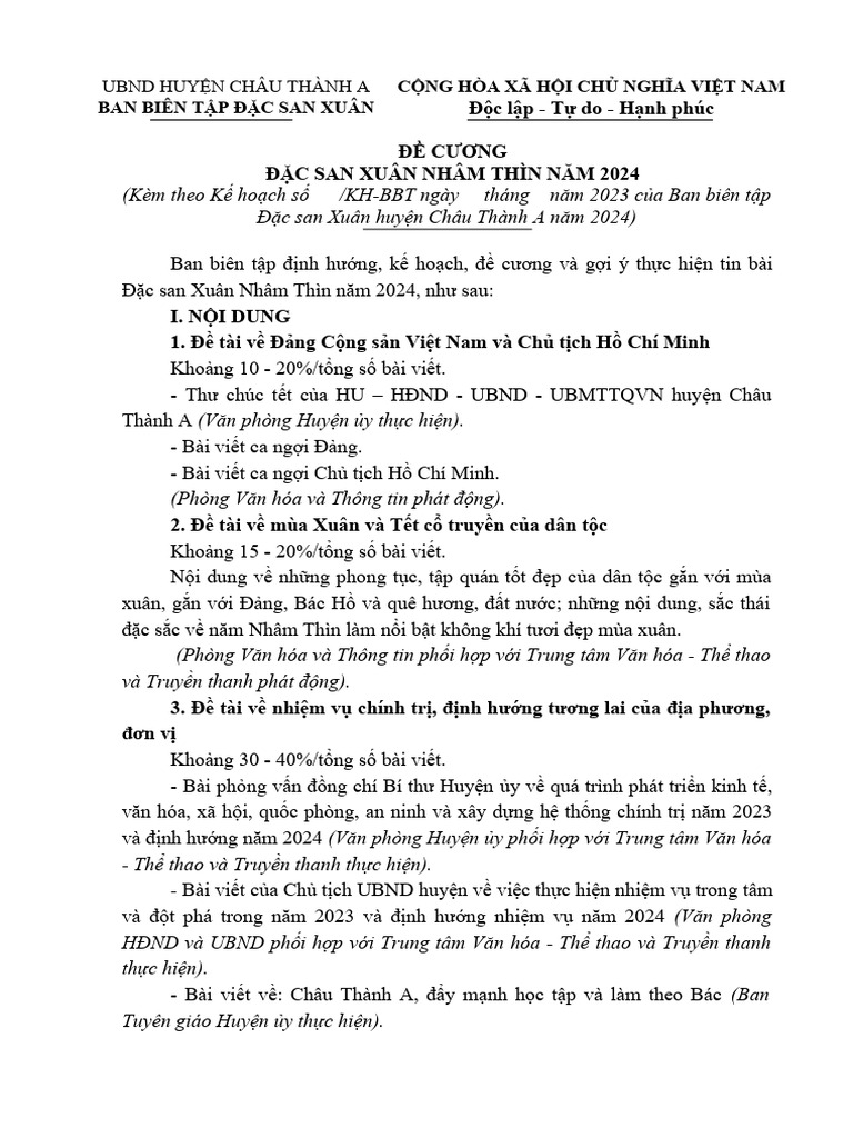 ĐE CUONG DAC SAN XUAN 2024.docx - 20231005071401 | PDF