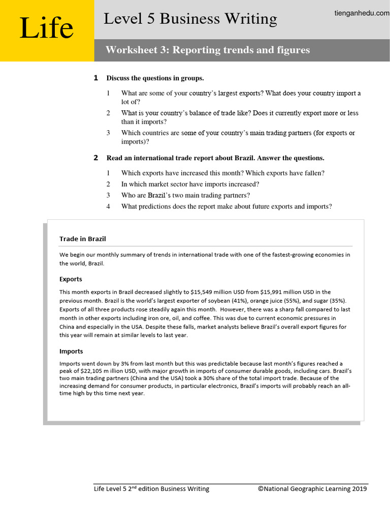 Level 5 - Worksheet3 - ReportingTrendsAndFigures | PDF