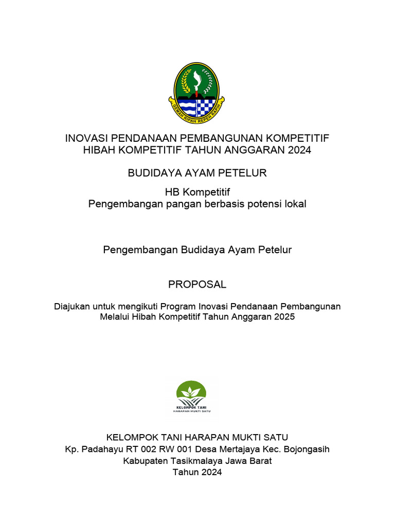 Format Proposal Hibah Kompetitif TA. 2025 | PDF