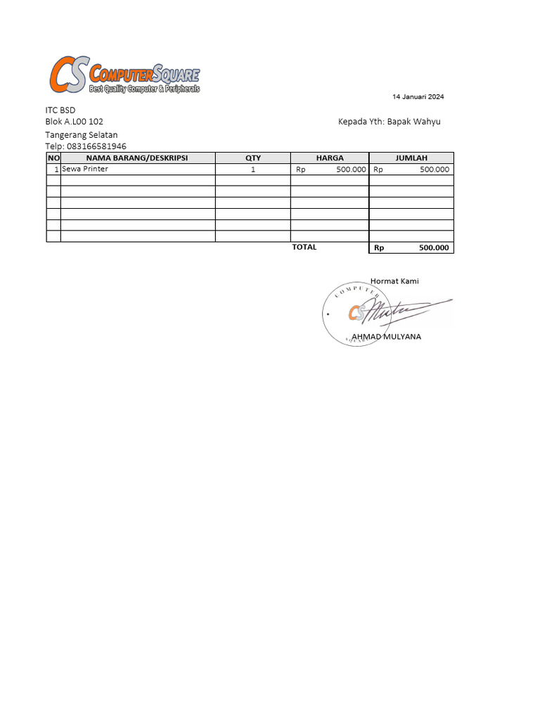 Invoice Sewa Printer | PDF