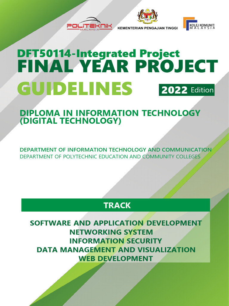 DFT50114 Integrated Project Final Year Project Guidelines 2022 Edition | PDF | Intellectual ...