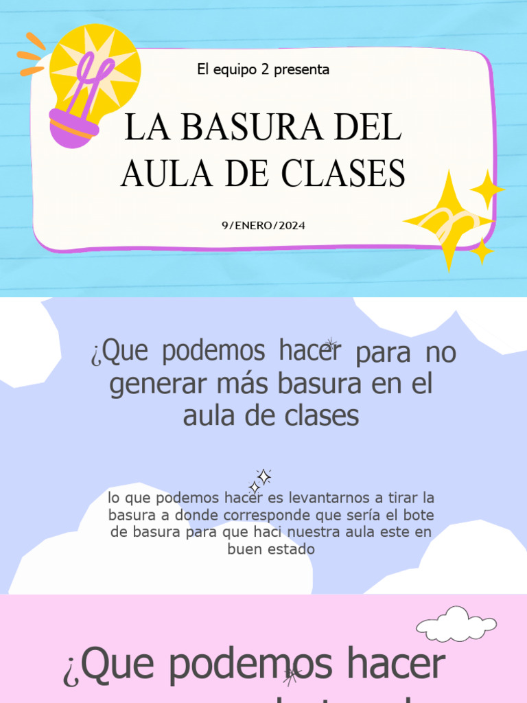La Basura en El Aula de Clases | PDF