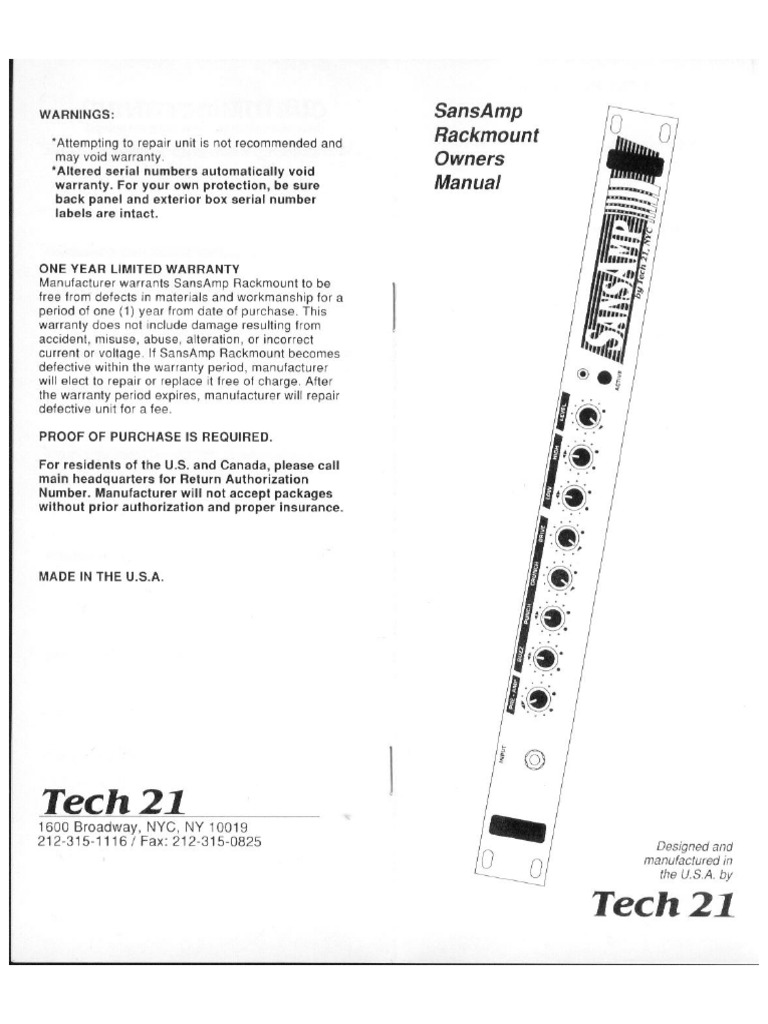 Sansamp Rackmount | PDF