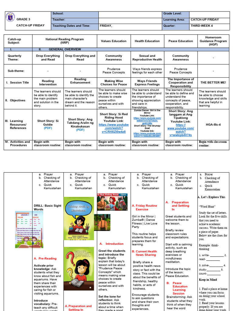DLL Catch Up Friday Week 4 | PDF | Learning | Thought