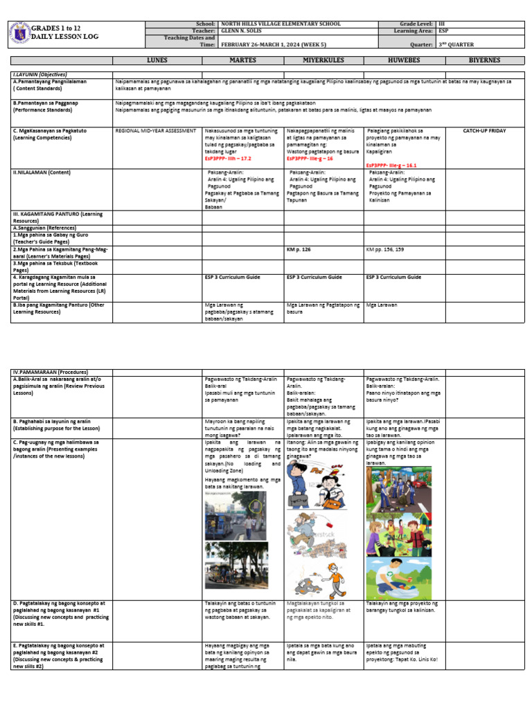 DLL Esp-3 Q3 W5 | PDF