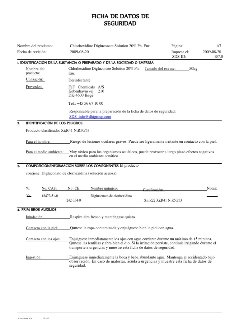 Gluconato de Clorhexidina | PDF | Toxicidad | Residuos