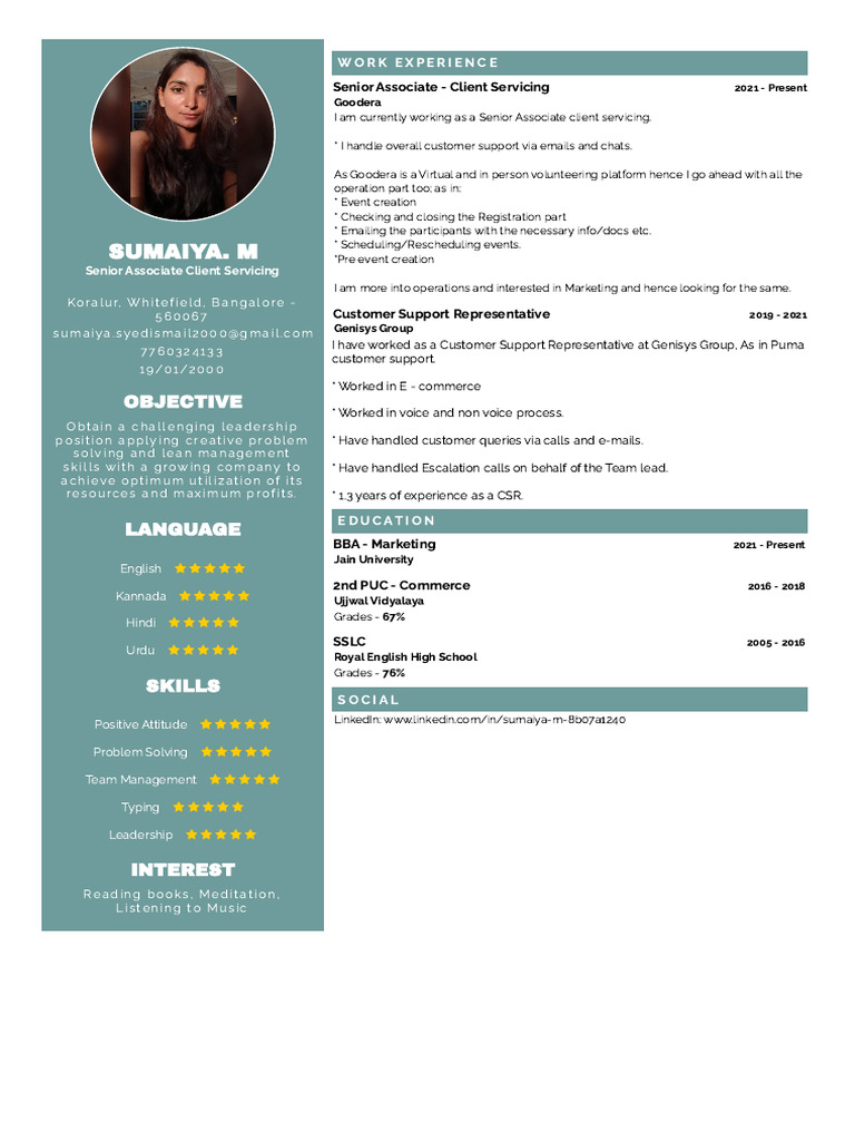 Resume Sumaiya M | Download Free PDF | Information Technology | Marketing