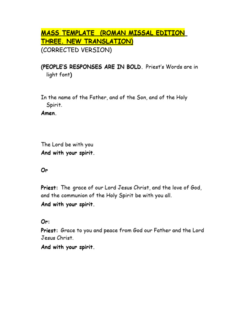 New Missal | PDF | Lord's Prayer | God The Father