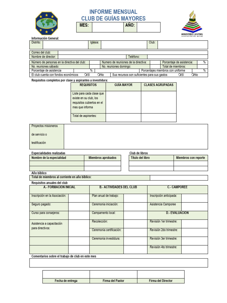 Nvo Formato Mensual G. M | PDF
