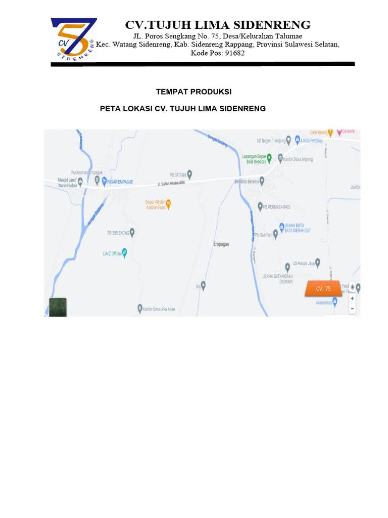 Peta Lokasi Sarana Produksi | PDF