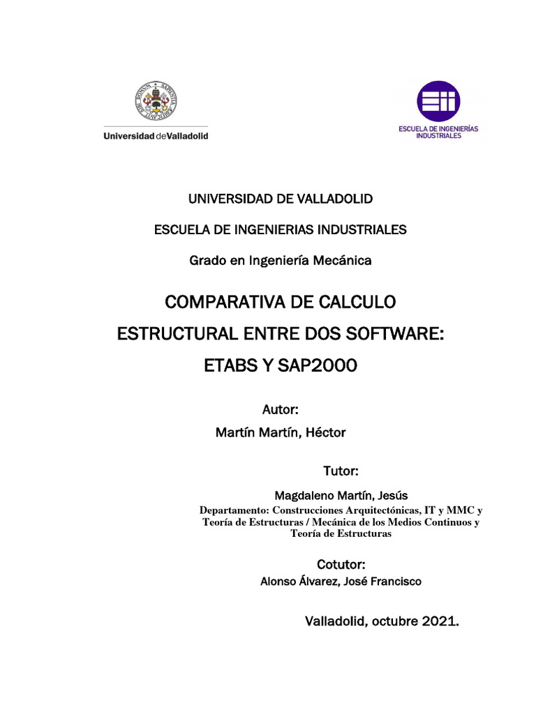 TFG-I-2094 - Comparativo Etabs y Sap 2000 | PDF | Autodesk Revit | Hormigón