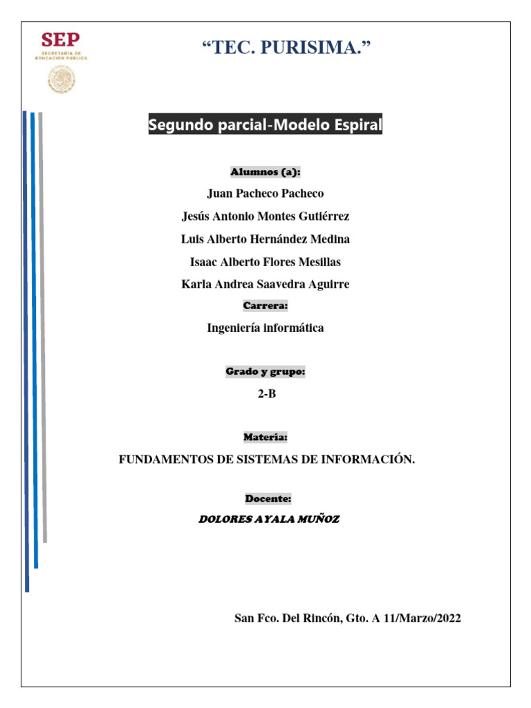 Modelo Espiral "Administración" | PDF | Bases de datos | Programa de ...