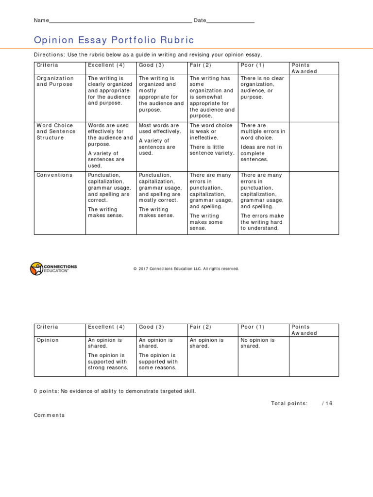 Opinion Rubric | PDF | Rubric (Academic) | Grammar