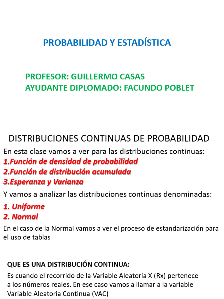 Clase5 PyE | PDF | Distribución normal | Distribución de probabilidad
