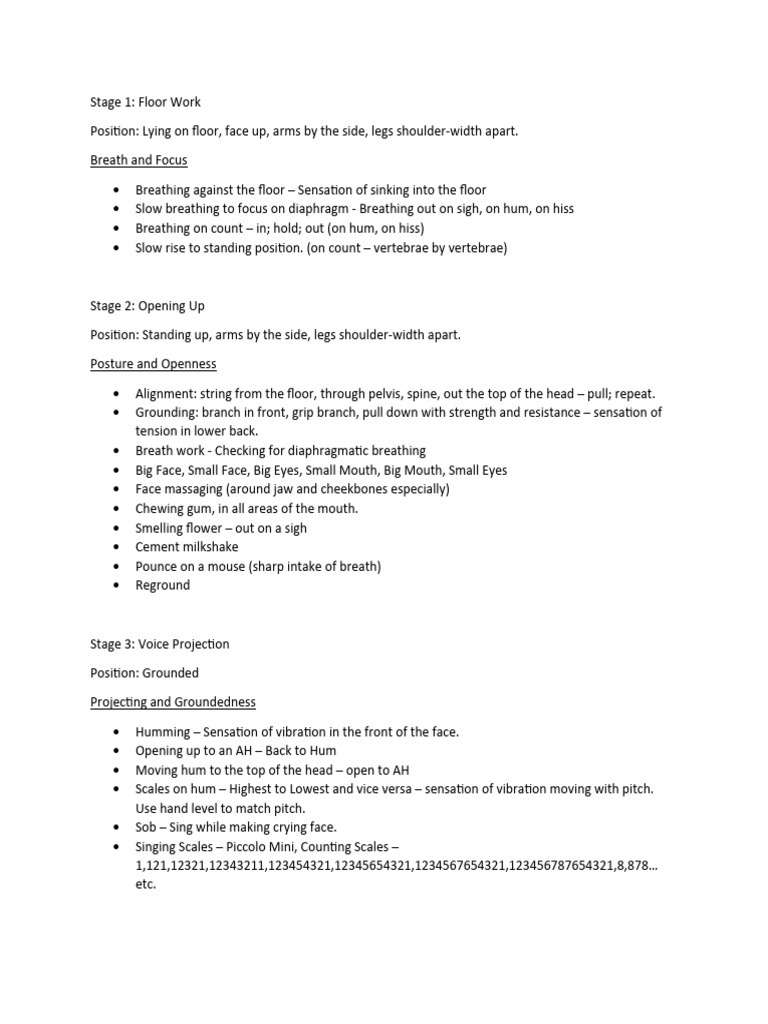 Vocal Warm Up Exercises | PDF