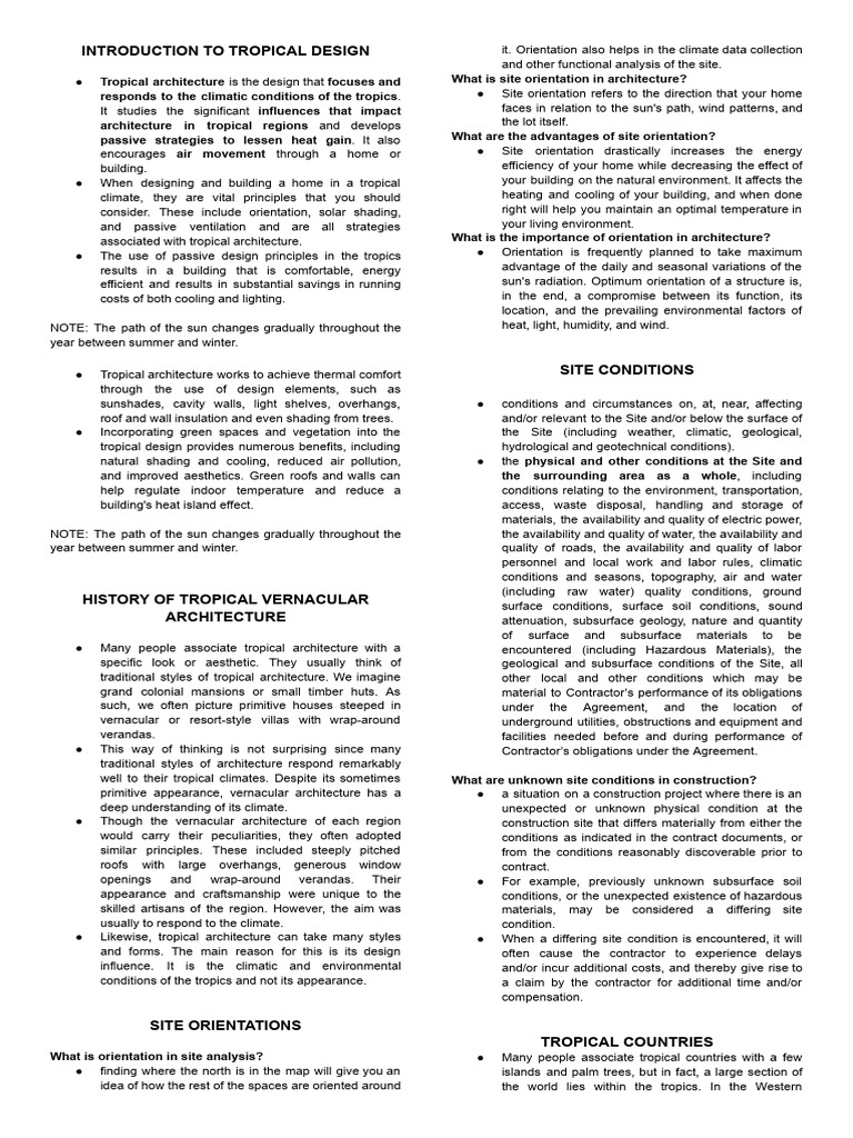 Architectural Tropical Design Reviewer | PDF | Philippines ...