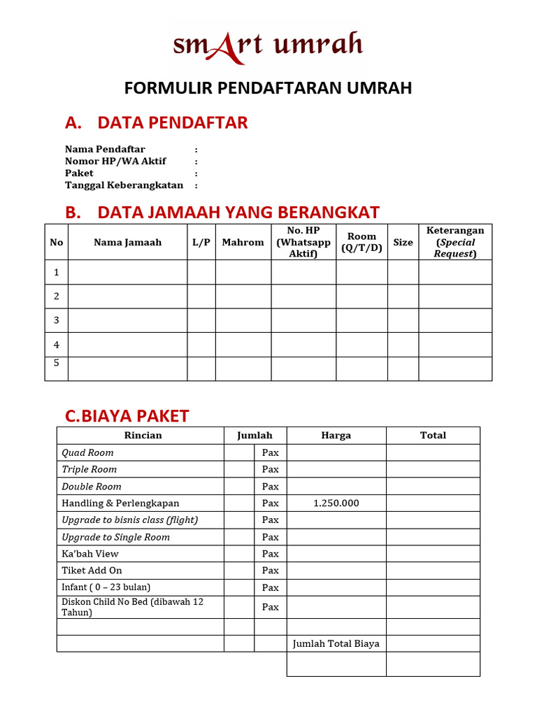 Pendaftaran Umrah Smartsumrah 2023 | PDF
