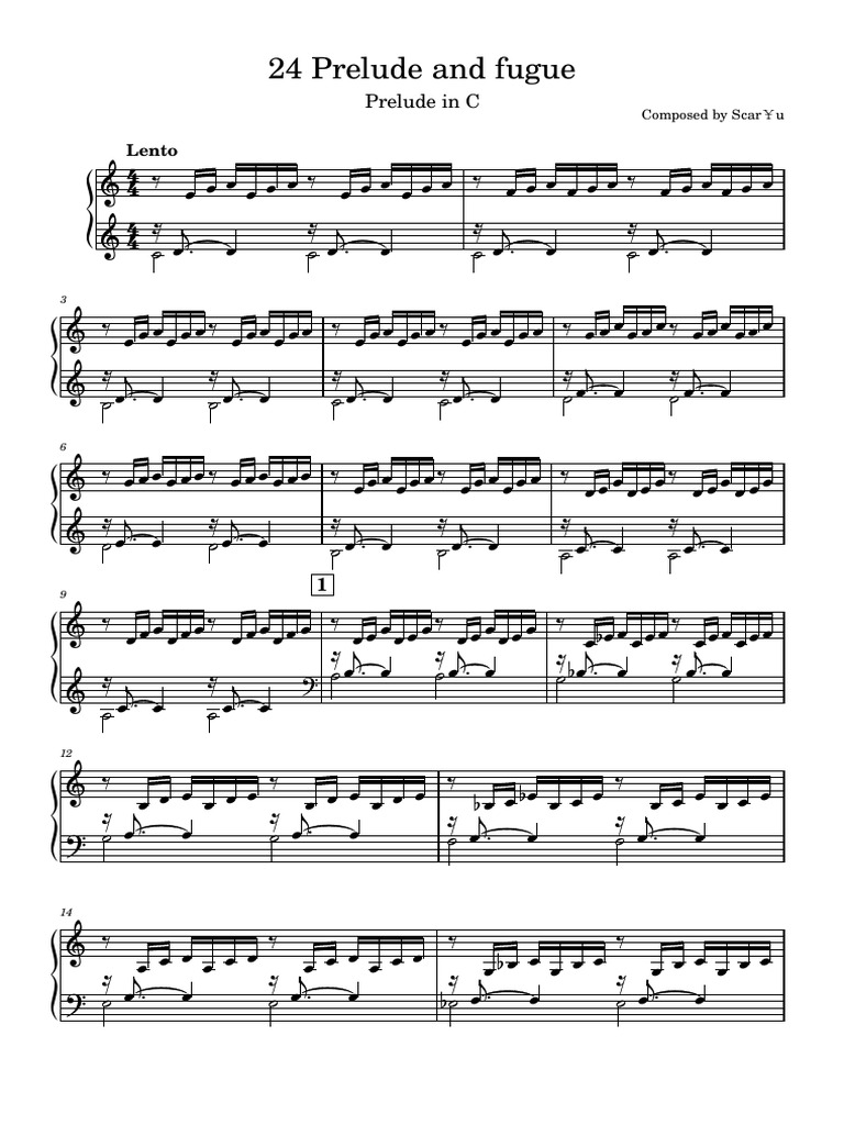 Prelude in C | PDF | Musical Compositions | Musical Forms