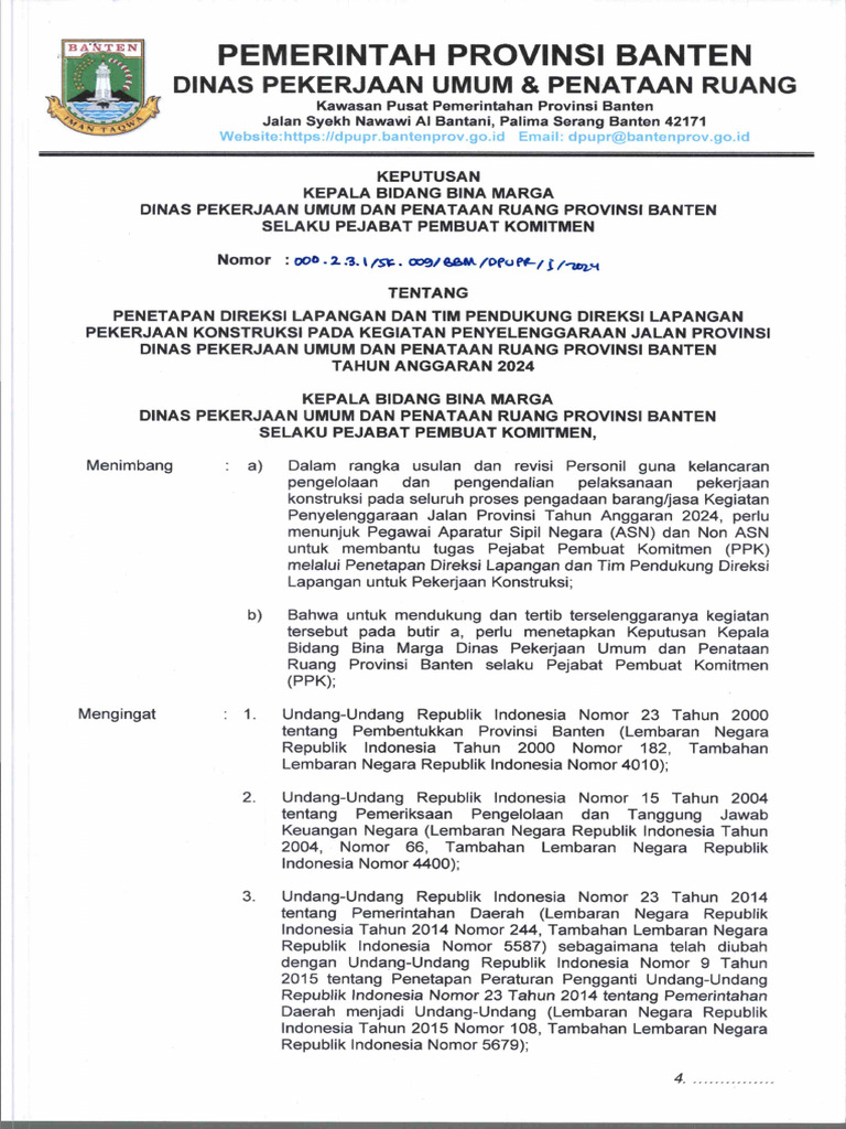 SK Direksi Lap, TPDL & Staf TPDL 2024 | PDF