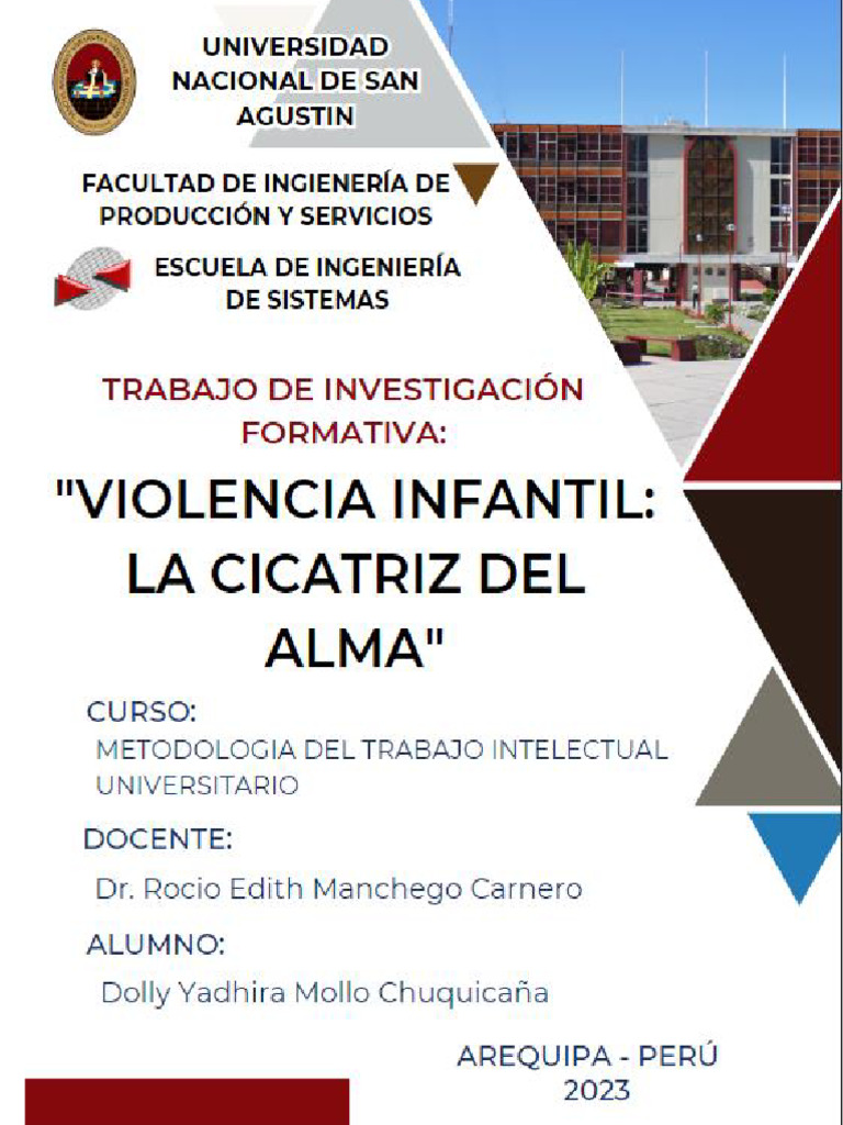 Trabajo de Investigación Formativa - Violencia Infantil La Cicatriz Del Alma | PDF | Abuso ...