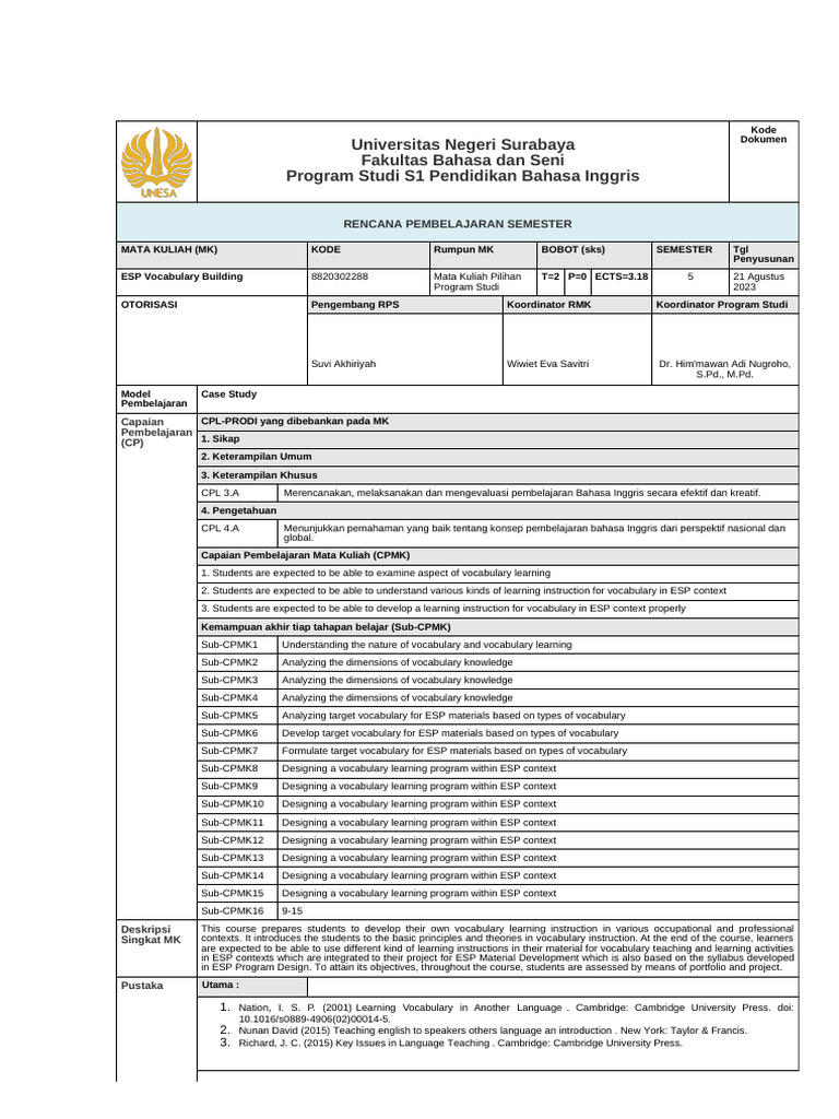 RPS ESP Vocabulary Building | PDF | Vocabulary | University Of Cambridge