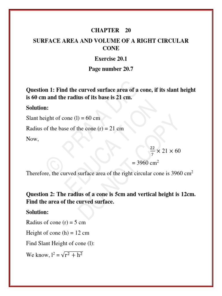 Chapter 20 | PDF | Area | Volume