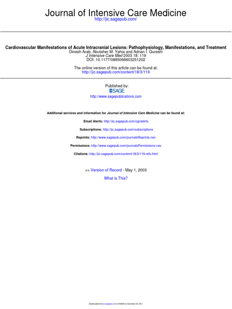 Cardiovasc Manifest de Tbi | PDF | Heart | Stroke