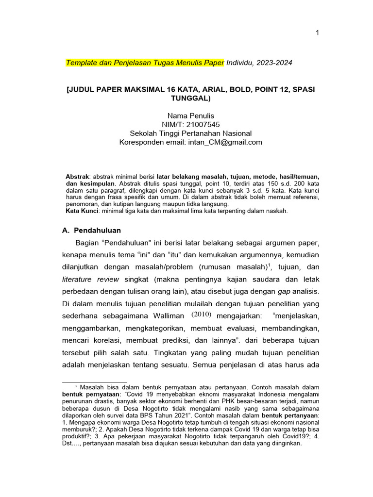 Template Paper - Makul Menulis - 2022 | PDF