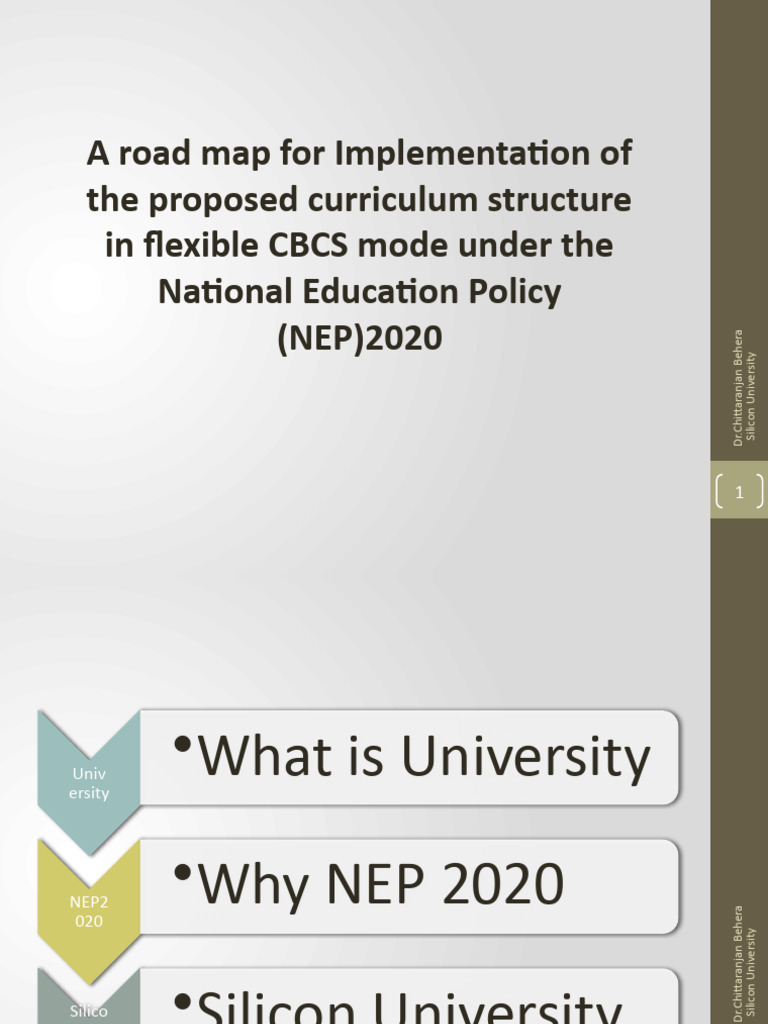 A Road Map For Implementation of The New Curriculum Structure in Flexible CBCS Mode Under The ...