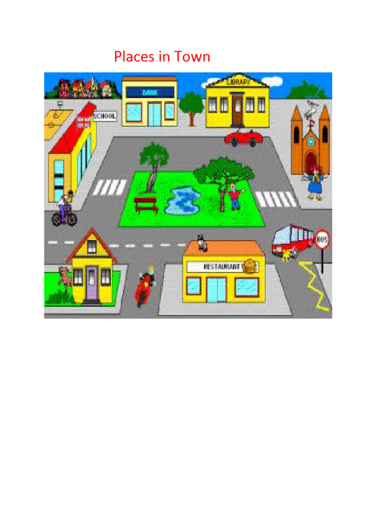 Places in Town and Professions. | PDF | Languages | Foreign Language Studies