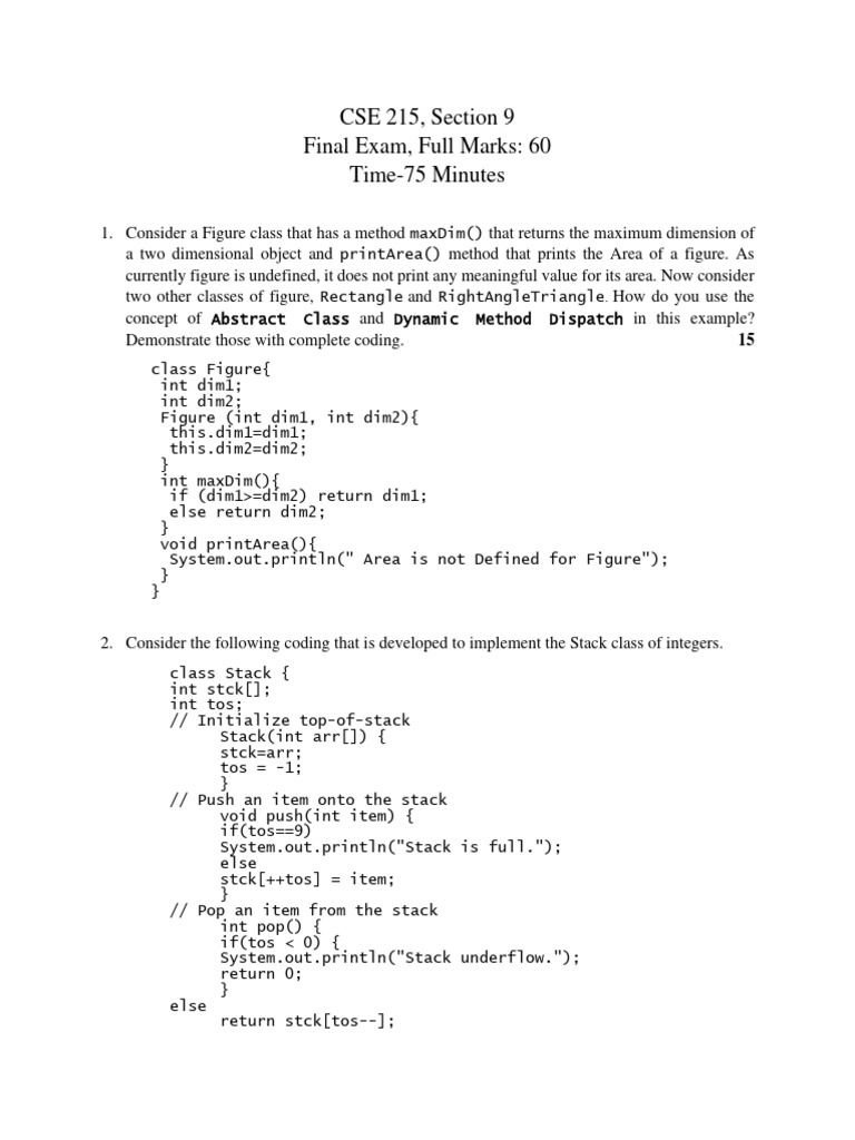 CSE215 Final Exam by RRN NSU | PDF | Teaching Methods & Materials | Technology & Engineering