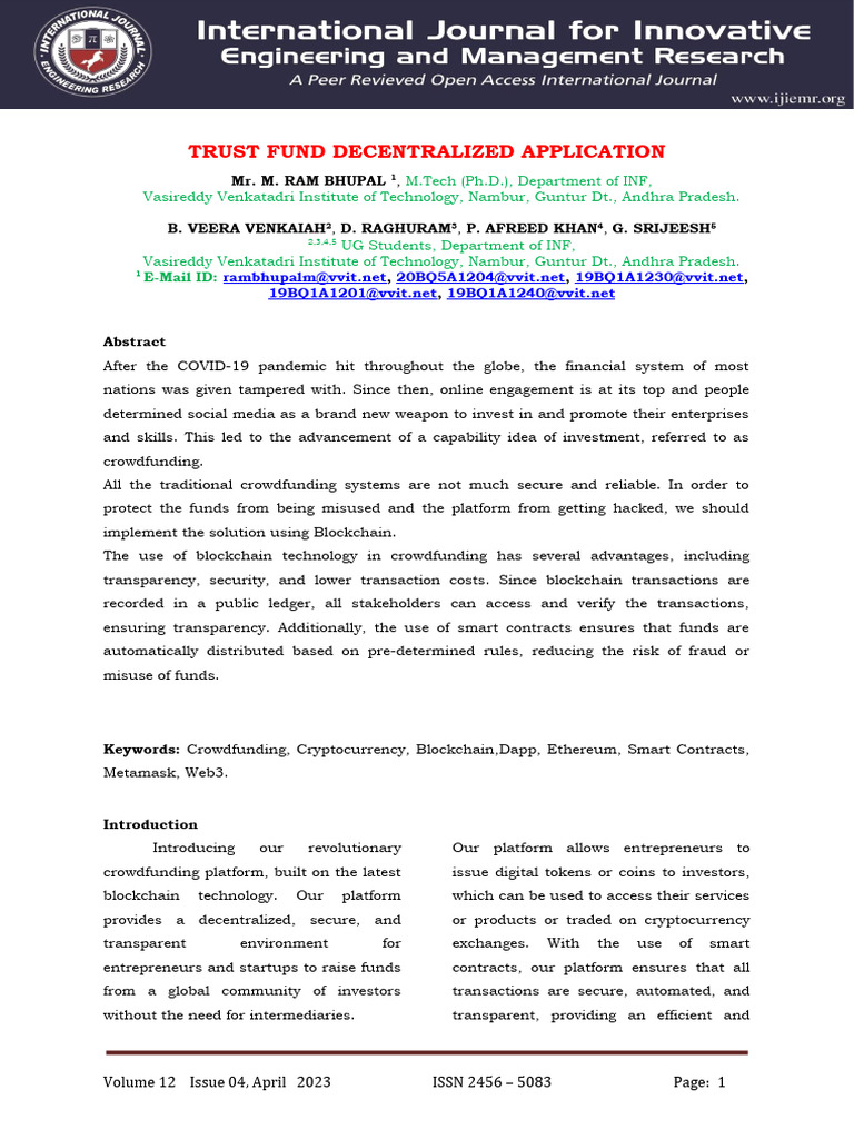 IT TrustFund | PDF | Peer To Peer | Distributed Computing