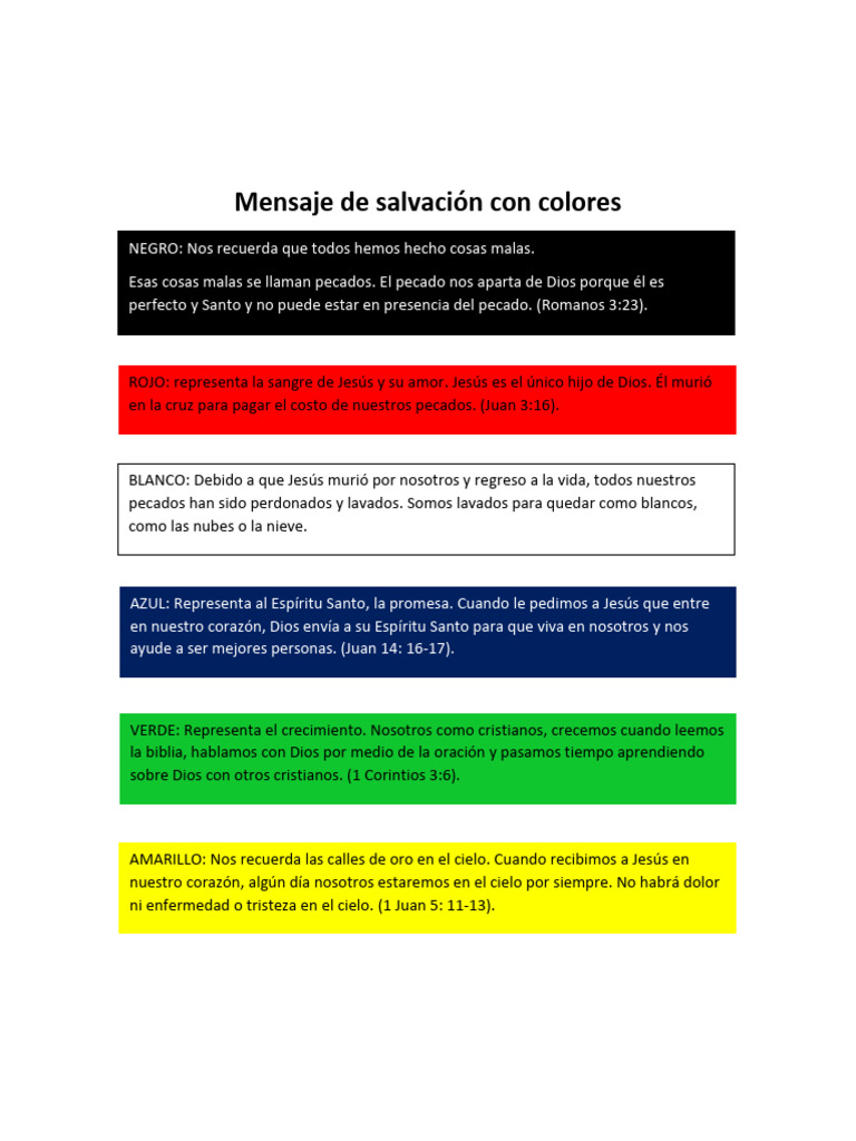 Mensaje de Salvación Con Colores | PDF | Viajes y turismo | Religión y ...