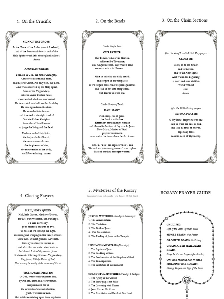 Rosary Prayer Guide and Closing Prayers | PDF | Rosary | Lord's Prayer