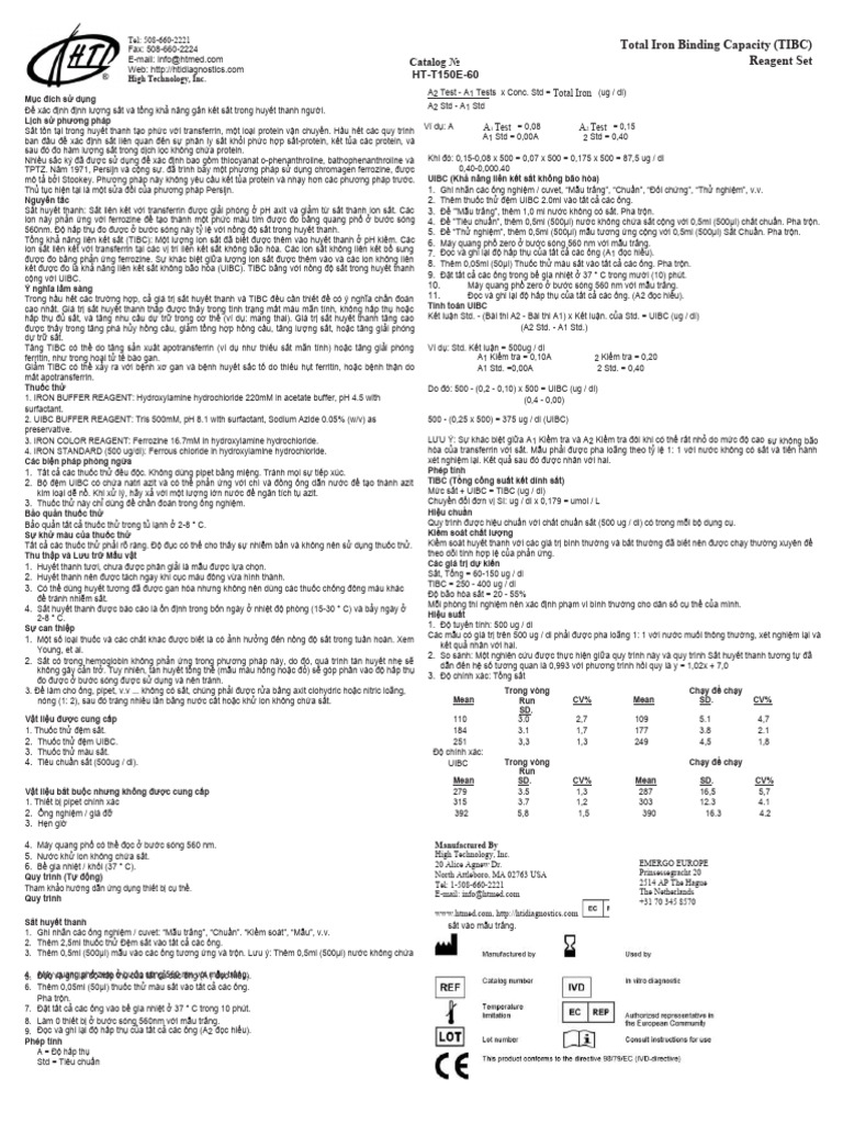 Total Iron-Binding Capacity (TIBC) | PDF