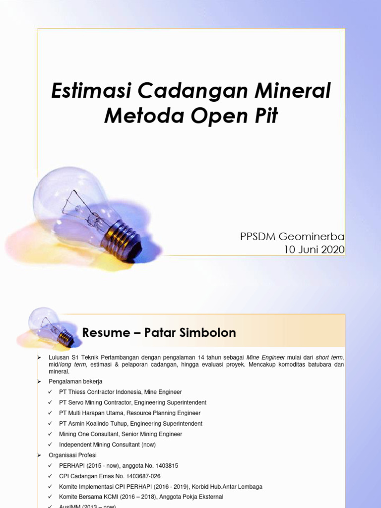Materi Webinar Open Pit / Tambang Terbuka | PDF | Net Present Value | Trade