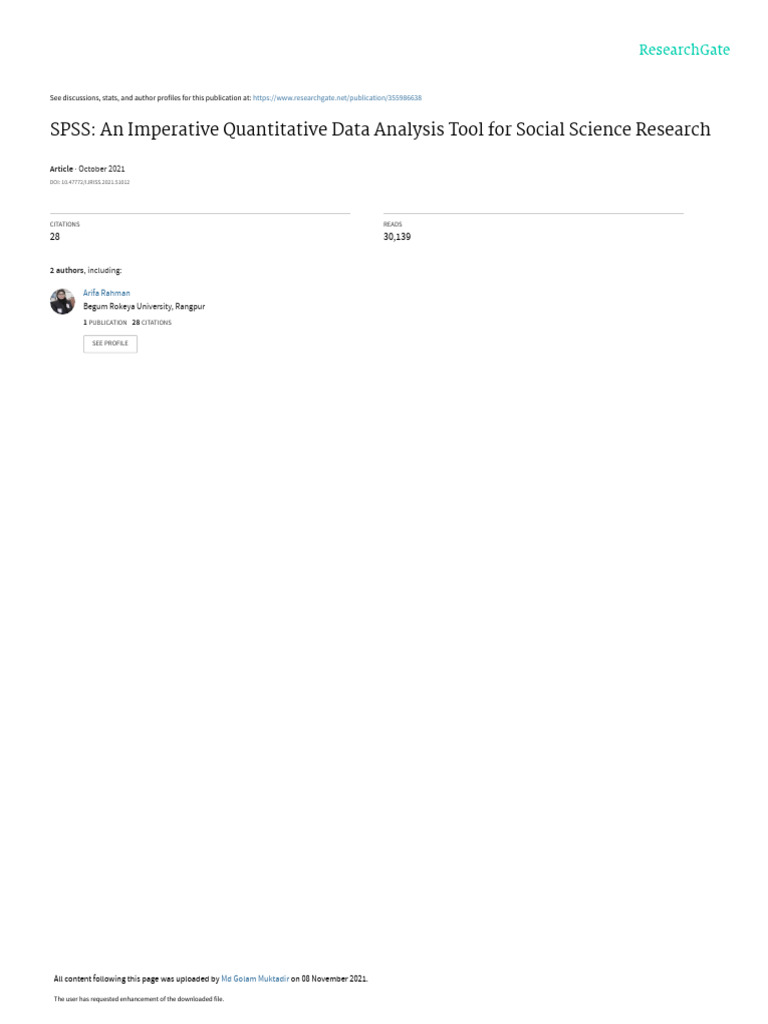 SPSS: An Imperative Quantitative Data Analysis Tool For Social Science ...