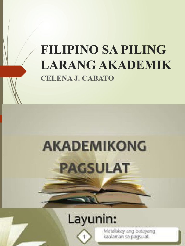 Filipino Sa Piling Larang Akademik PPT 1 | PDF