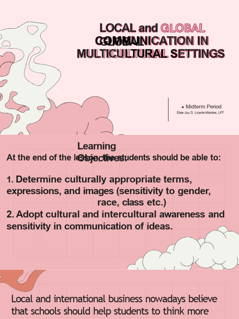 Local and Global Communication in Multicutural Setting | PDF