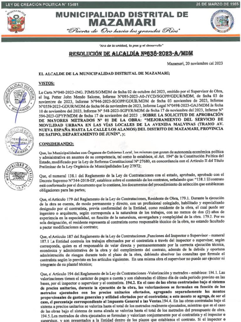 Resolucion De Mayores Metrados 1 Pdf