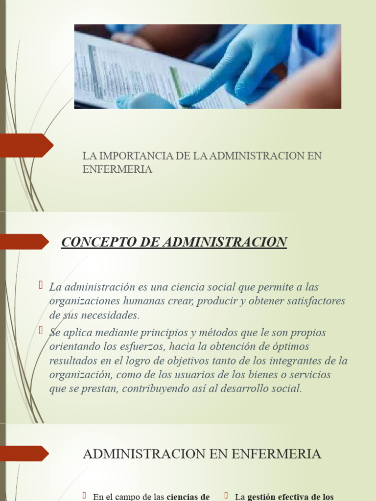 Enfermeria y Administracion | PDF | Enfermería | Administración de Salud